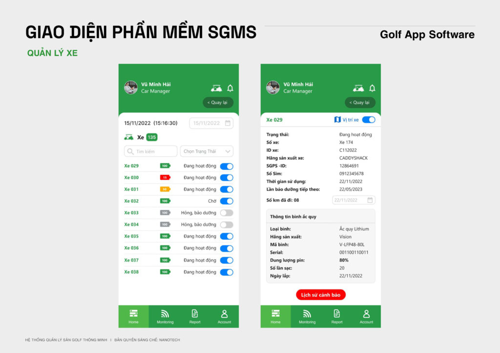 Hệ thống quản lý sân golf thông minh (SGMS) - NANOTECH